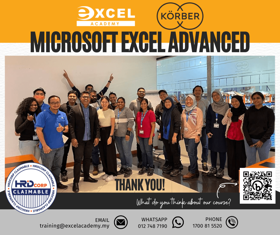 𝗠𝗶𝗰𝗿𝗼𝘀𝗼𝗳𝘁 𝗘𝘅𝗰𝗲𝗹 𝗔𝗱𝘃𝗮𝗻𝗰𝗲𝗱 𝗟𝗲𝘃𝗲𝗹 with 𝗞𝗼𝗲𝗿𝗯𝗲𝗿 𝗧𝗲𝗰𝗵𝗻𝗼𝗹𝗼𝗴𝗶𝗲𝘀 𝗦𝗱𝗻 𝗕𝗵𝗱 - Excel Academy Malaysia - HRD ...