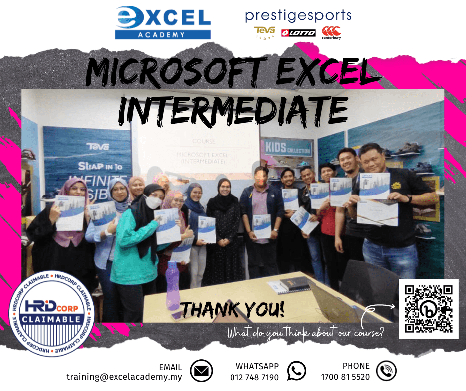 Microsoft Excel Intermediate with Prestige Sports Sdn Bhd - Excel ...