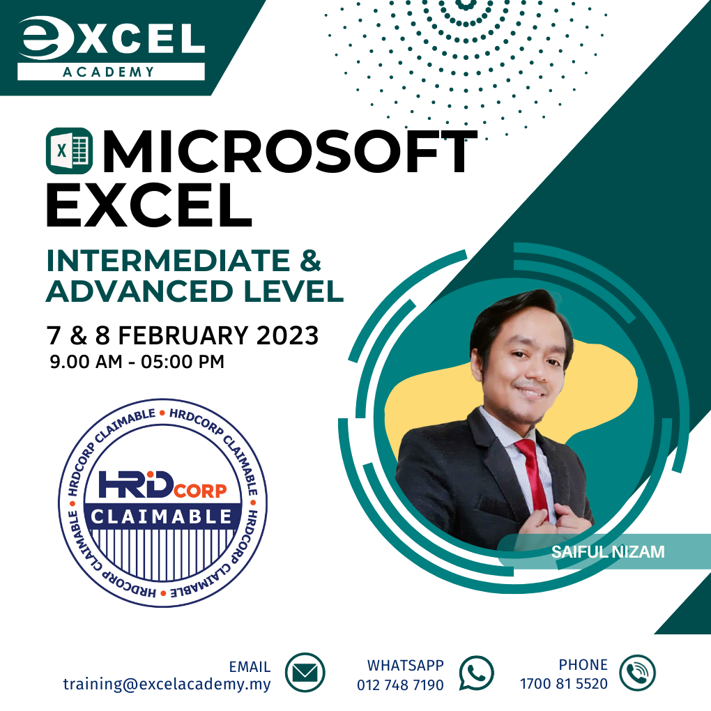 HRD Corp Claimable - Microsoft Excel Training (Intermediate & Advanced Level) - Excel Academy ...