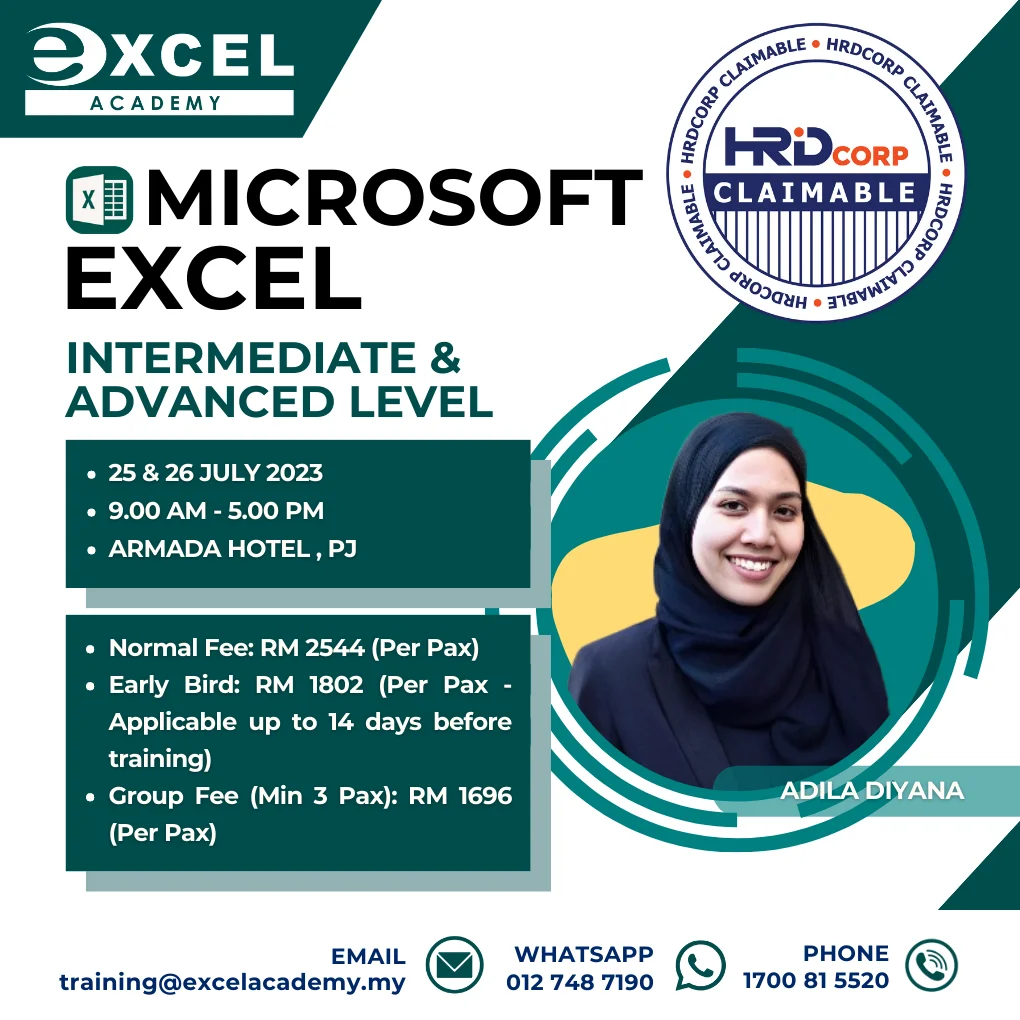 HRD Corp Claimable - Microsoft Excel Training (Intermediate & Advanced Level) - Excel Academy ...