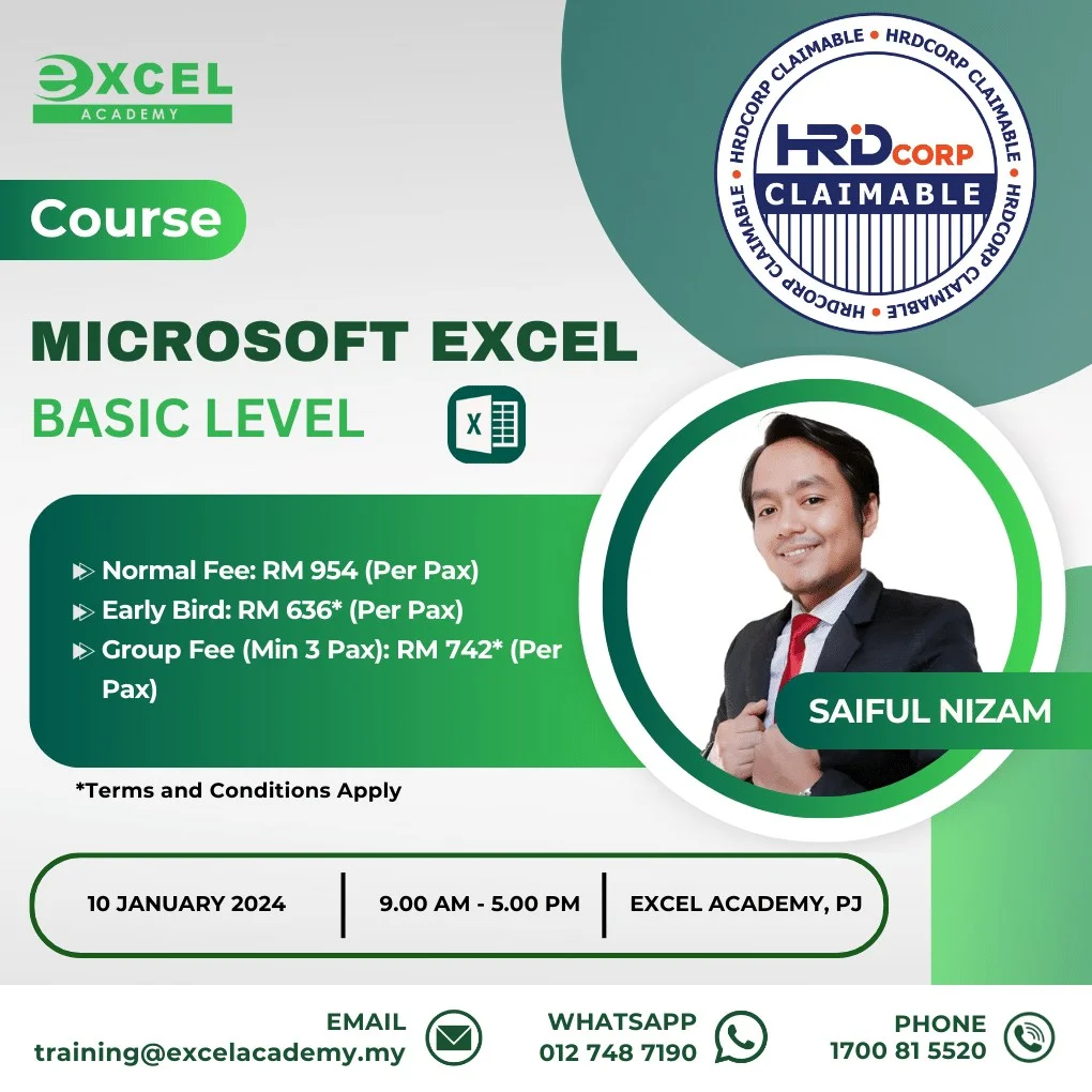 [HRD Corp Claimable Course] – Microsoft Excel Basic Level - Excel Academy Malaysia - HRD Corp ...